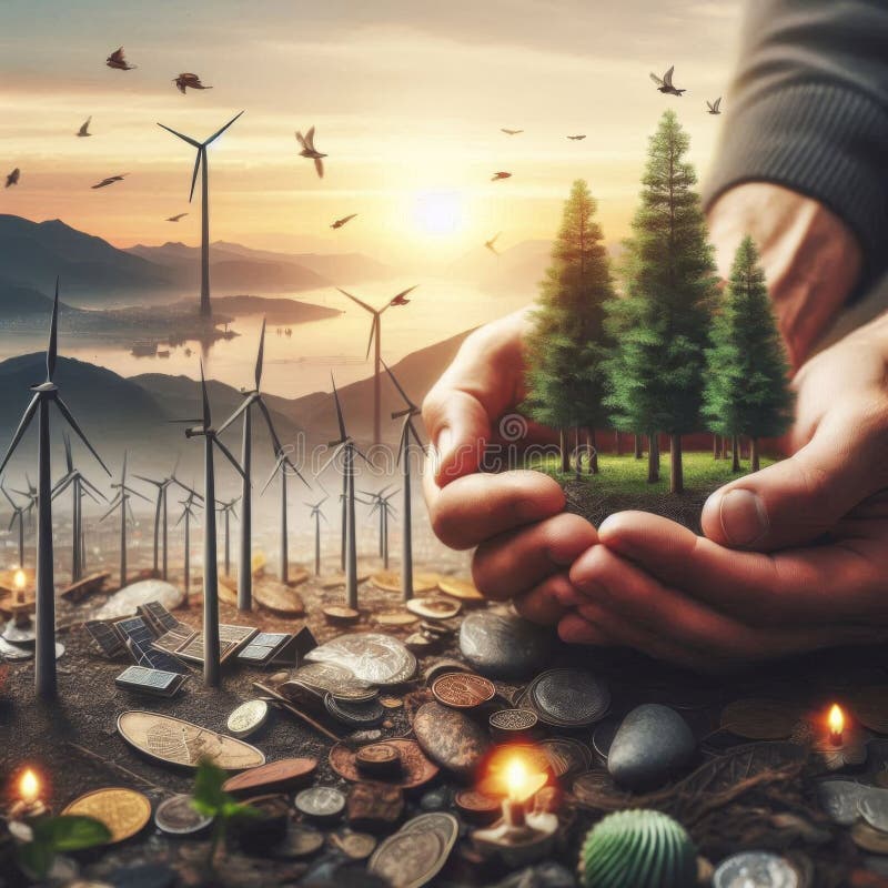 Hands Protect Forests on the Ground Representing Environment Protection ...