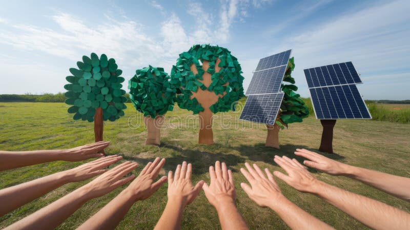 Hands Protect Forests on the Ground Representing Environment Protection ...