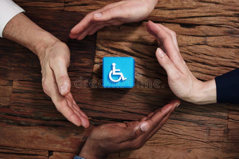 Hands Protecting Disability Icon Stock Image - Image of person, close ...