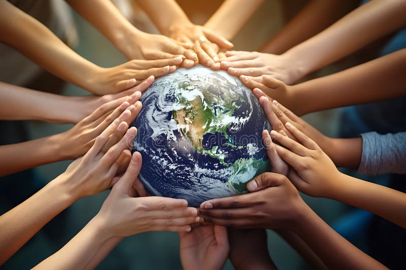 Hands Protecting Earth Globe Stock Illustration - Illustration of peace ...