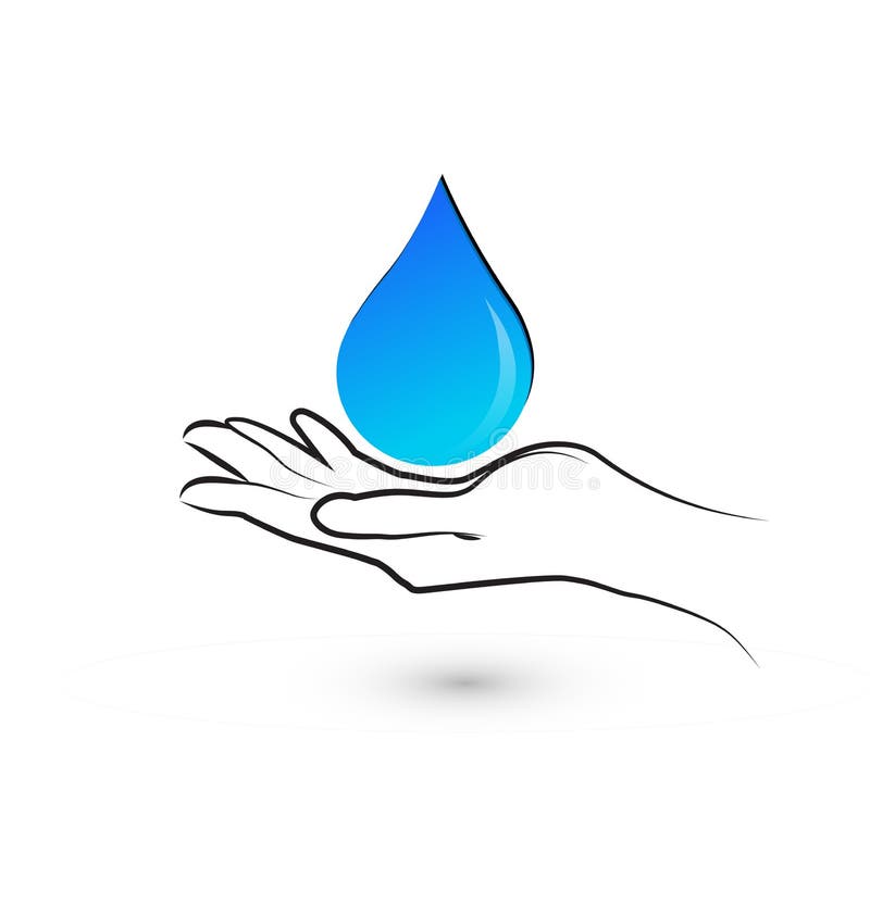 Hands Protecting Water Drop Logo Vector Stock Vector - Illustration of ...