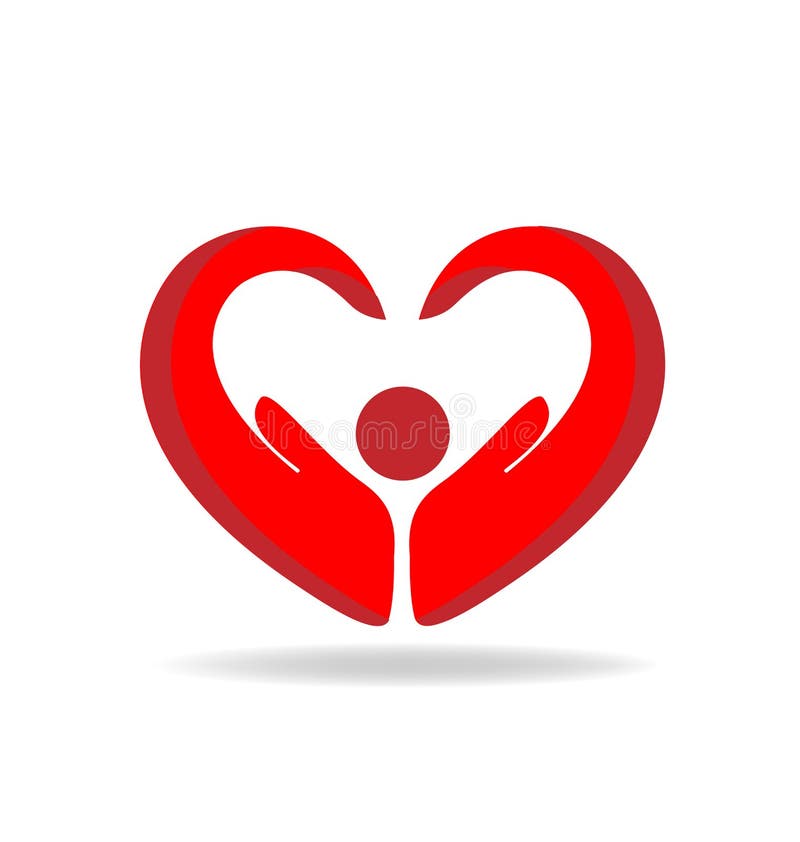 Hands Protection Heart Shape Logo Vector Stock Vector - Illustration of ...