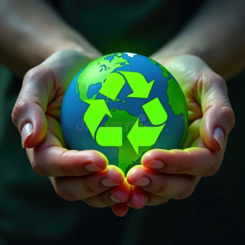Hands Holding Glowing Globe Recycling Symbols Awareness Stock Photos - Free & Royalty-Free Stock ...