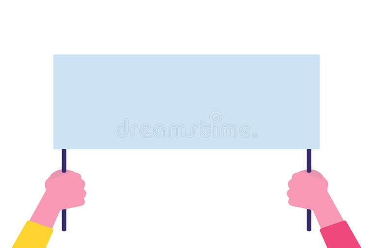 Hands with Protests Placard. Blank Vote Placards Stock Vector ...
