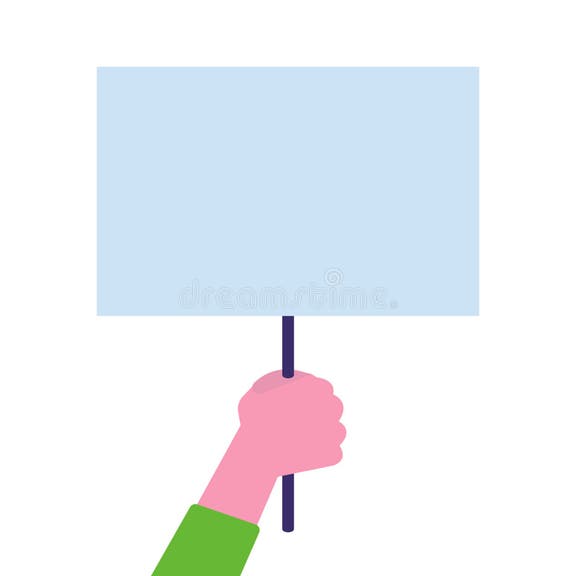 Hands with Protests Placard. Blank Vote Placards Stock Vector ...