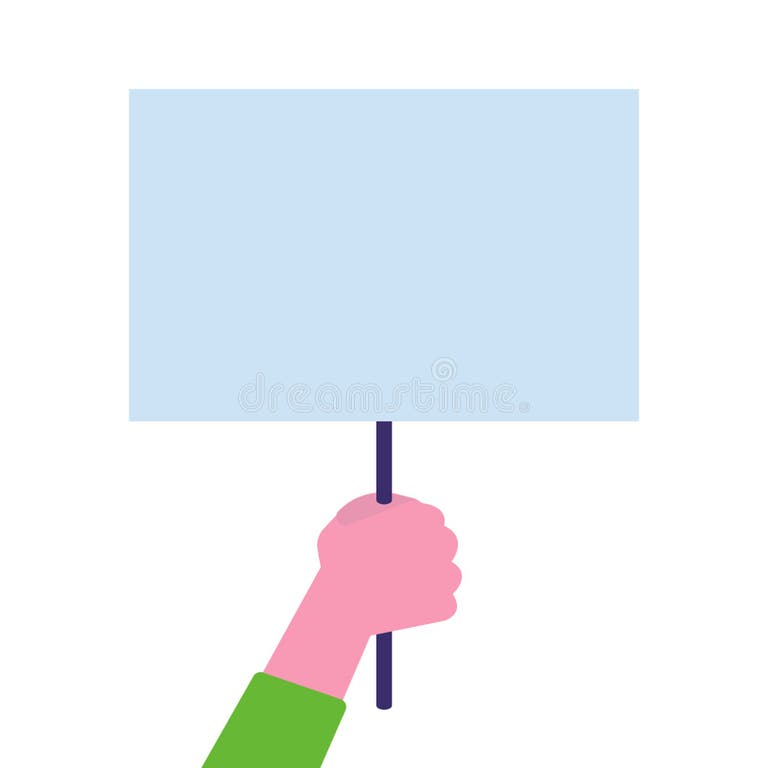 Hands with Protests Placard. Blank Vote Placards Stock Vector ...