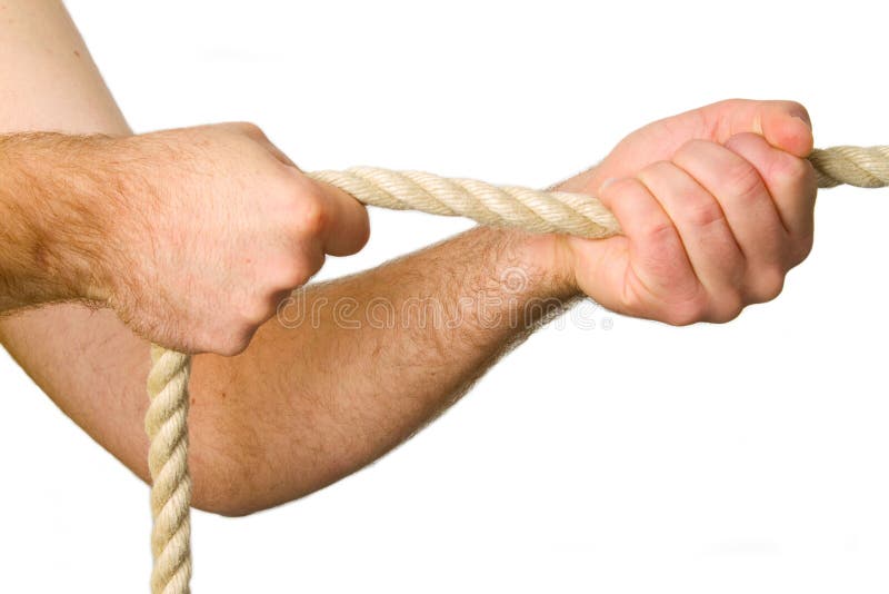 Hands pull a rope stock photo. Image of clambering, hand - 15433082