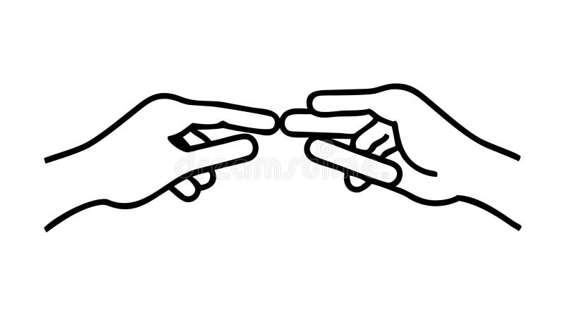 Hands Pulling Apart Icon Minimal Line Art Drawing, Vector Design ...