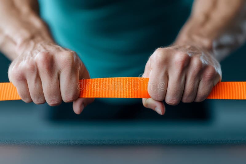 Hands Pulling a Resistance Band. Fitness and Exercise Training Stock ...
