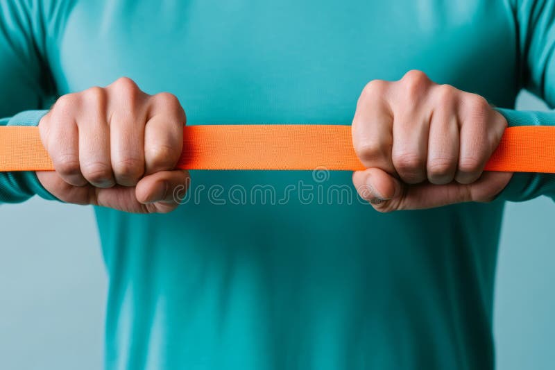 Hands Pulling a Resistance Band. Fitness and Exercise Training Stock ...
