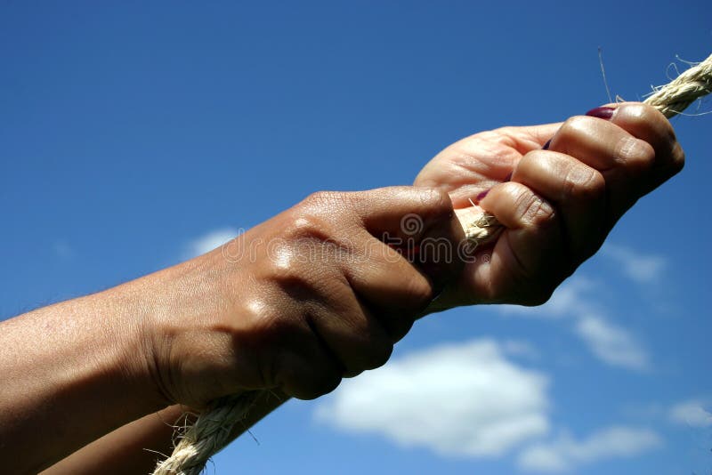 Hands pulling on rope stock image. Image of drag, gather - 899257