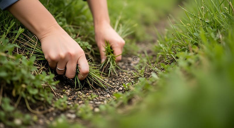 Hands Pulling Weeds stock photo. Image of hobby, close - 388392430