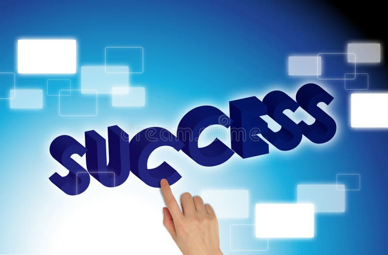 Hands pushing success stock illustration. Illustration of keyboard ...