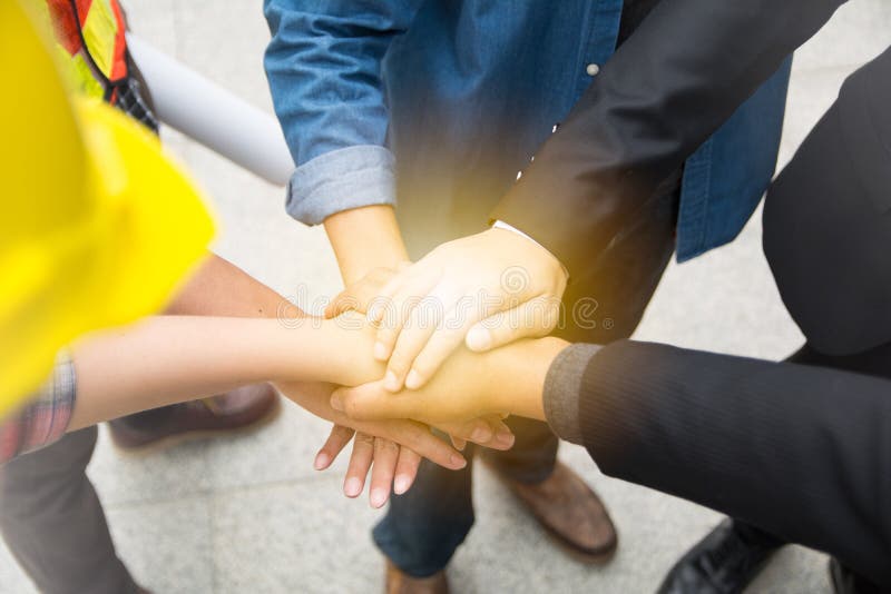 Hands Put Together To Show Unity and Cooperation Stock Photo - Image of ...