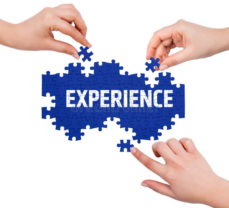 Hands with Puzzle Making EXPERIENCE Word Stock Photo - Image of help ...