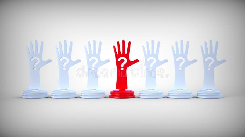 Hands with question mark. stock illustration. Illustration of graphic ...