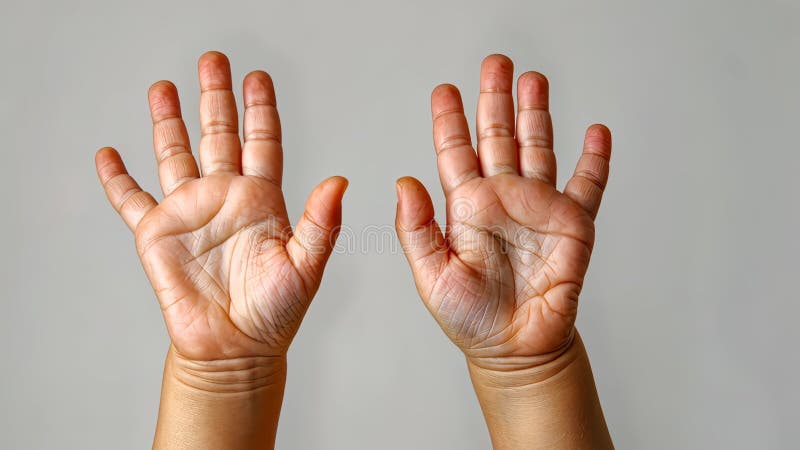 Hands Raised with Palms Facing Camera on Neutral Background Stock Video ...