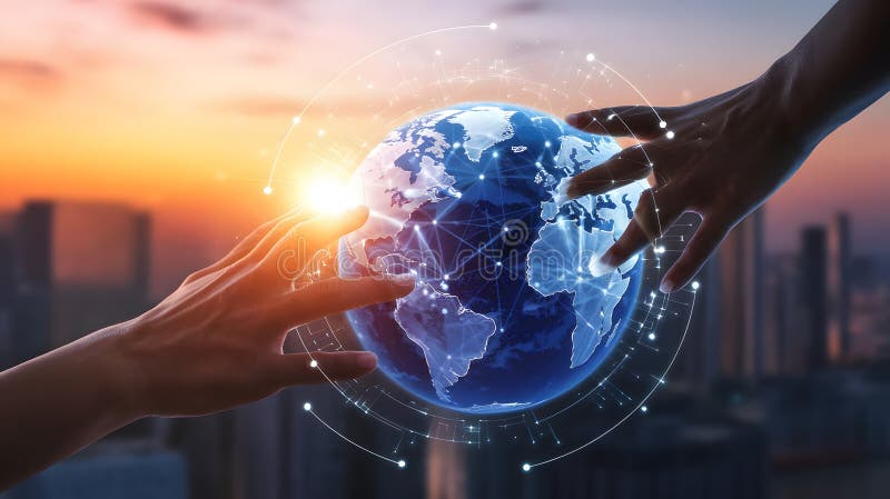 Global Data Networks Connecting Innovation and Imagination. Stock ...