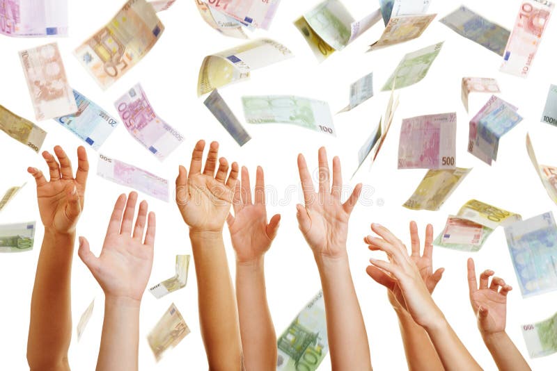 Flying Euro paper money stock photo. Image of wealth - 20613090