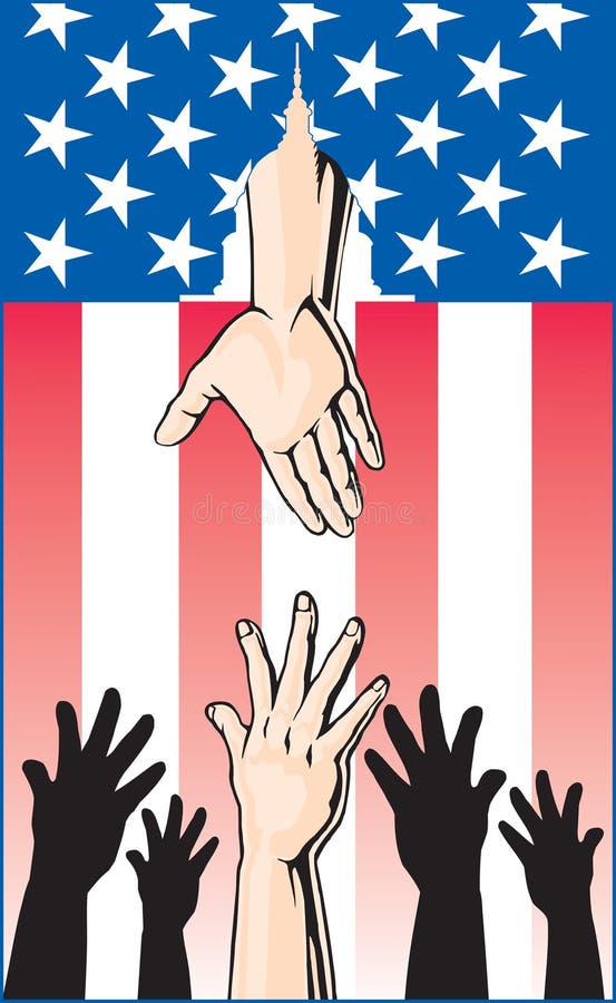 Hands Reaching for Government Handout Stock Vector - Illustration of ...