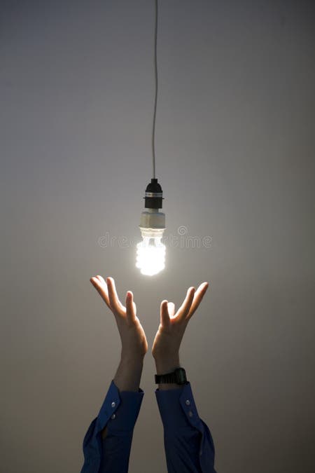 Hands Reaching for Light Bulb Stock Image - Image of bulb, light: 5112783