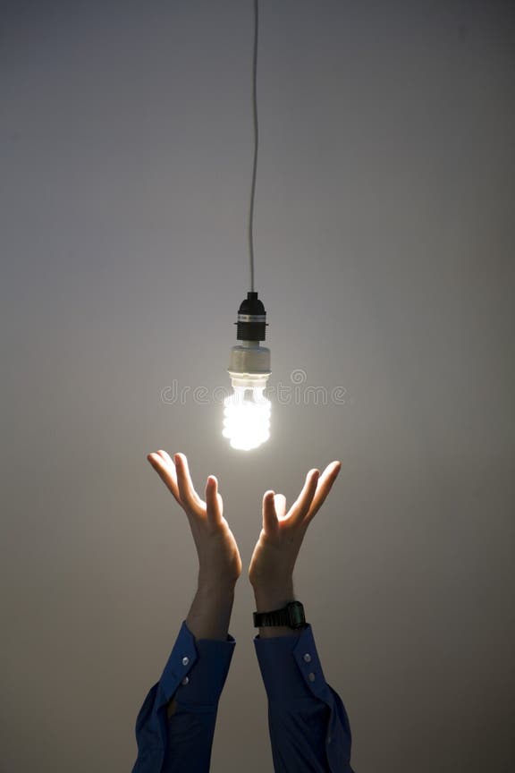 Hands Reaching for Light Bulb Stock Image - Image of bulb, light: 5112783