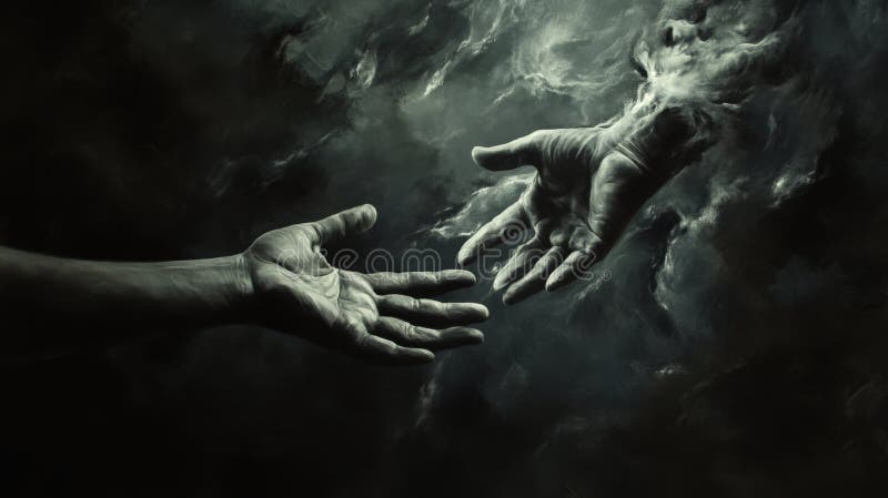 Hands Reaching Out of a Dark Void Stock Photo - Image of foreboding ...