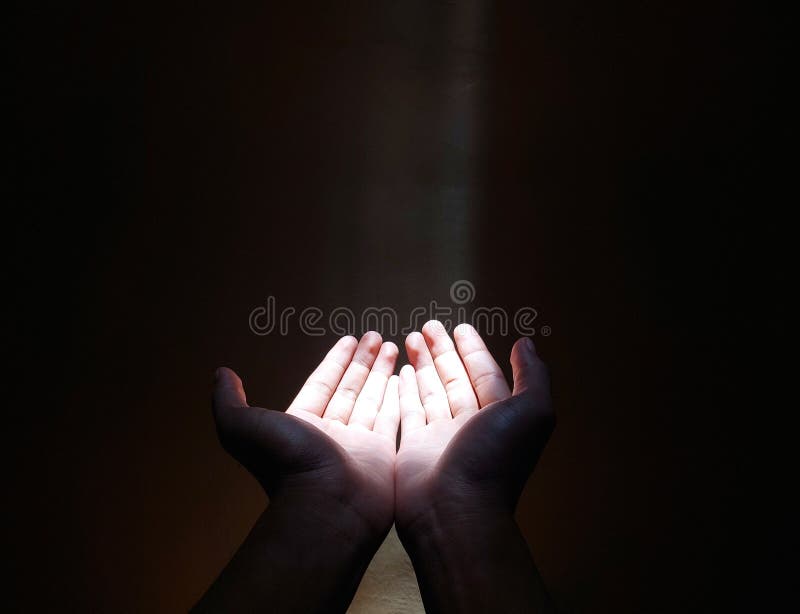 Hands Reaching Out of the Light Stock Photo - Image of life, fingers ...