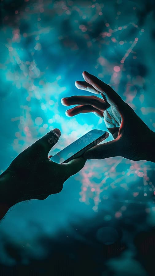 Hands Reaching Out from a Smartphone Screen, Representing the ...