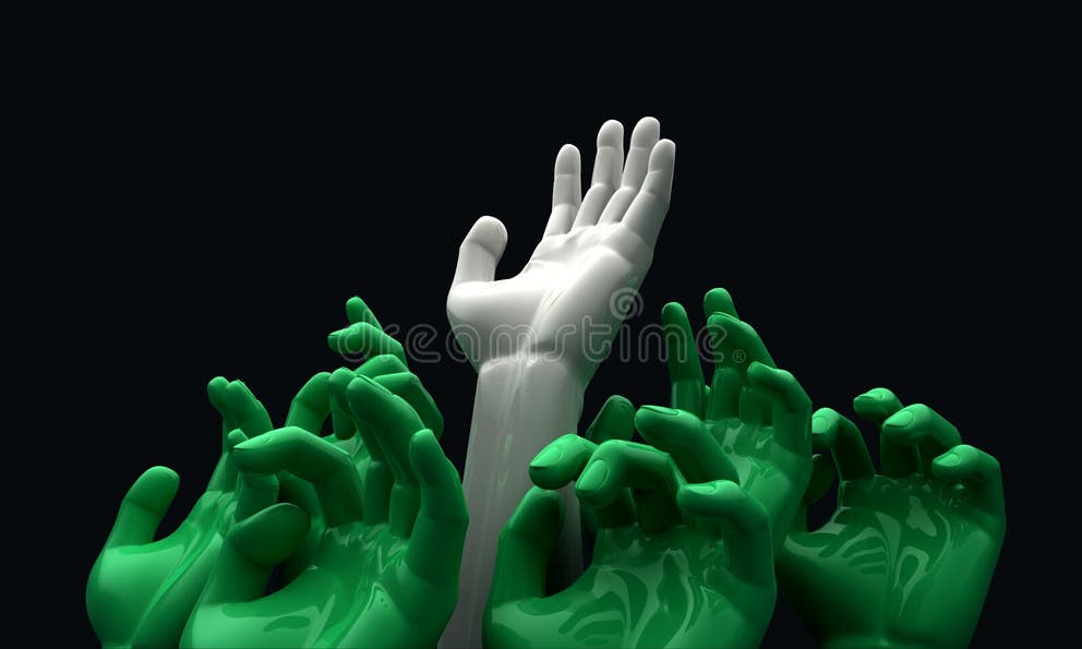 Hands Reaching Skyward stock illustration. Illustration of helping ...