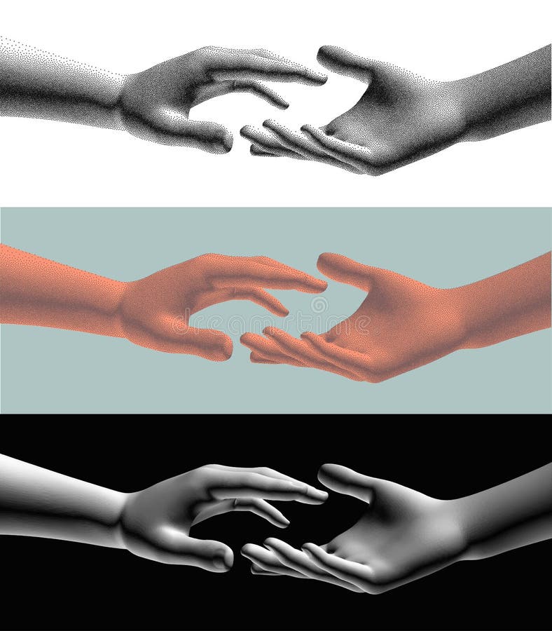 Hands Reaching Towards Each Other. Concept of Human Relation ...