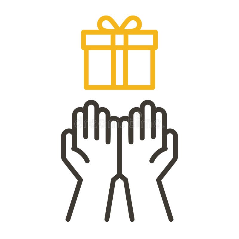 Hands Receiving Gift Icon. Vector Thin Line Illustration Stock Vector ...