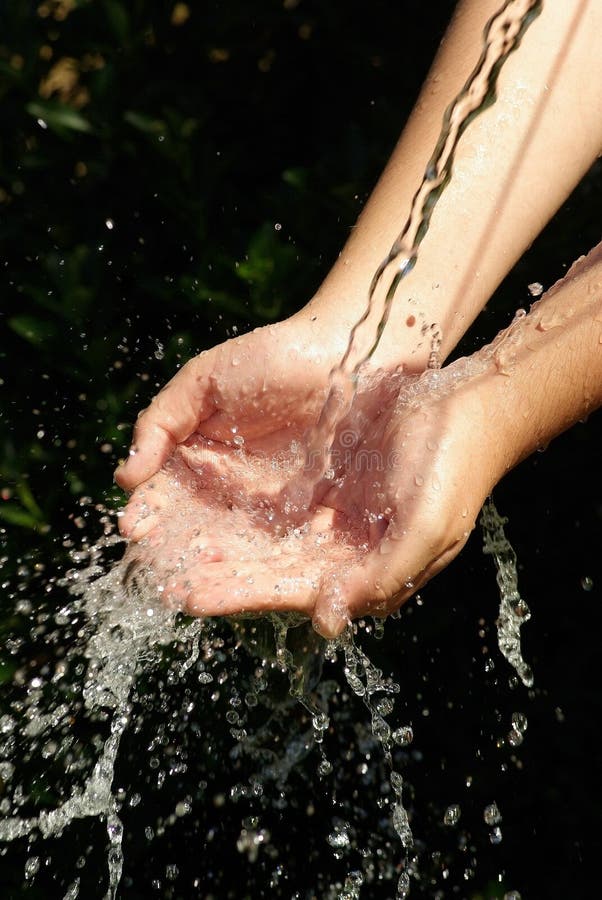 The Hands Receiving the Water Stock Image - Image of feel, mineral: 2706647