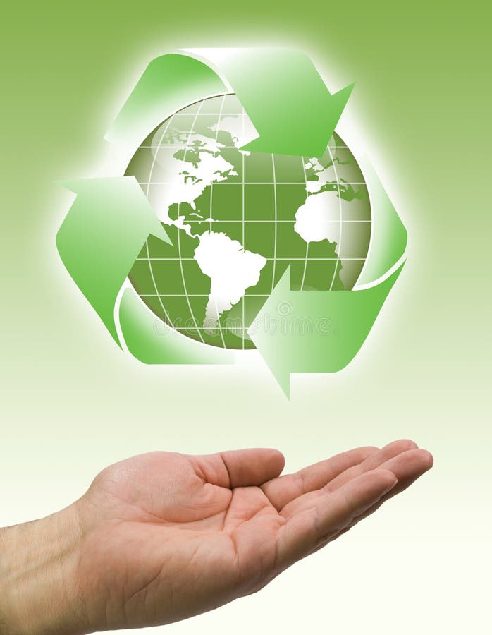 Earth Guy Holding Recycle Symbol Stock Illustration - Illustration of ...