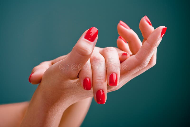 Hands with red nails stock photo. Image of smooth, manicure - 10112218