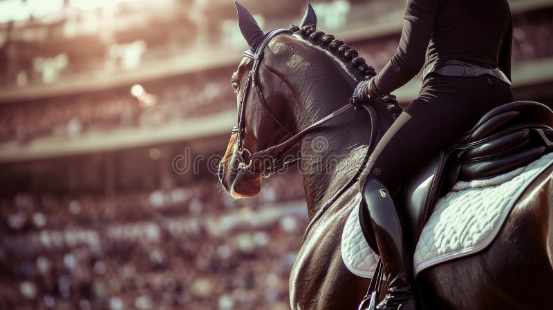 Hands on Reins Symbolizing Communication and Control in Summer Olympics ...