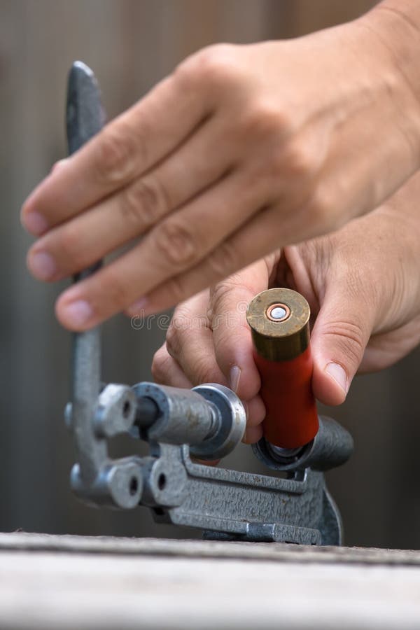 Shotgun And Cartridge In The Hands Of The Hunter Stock Image - Image of ...