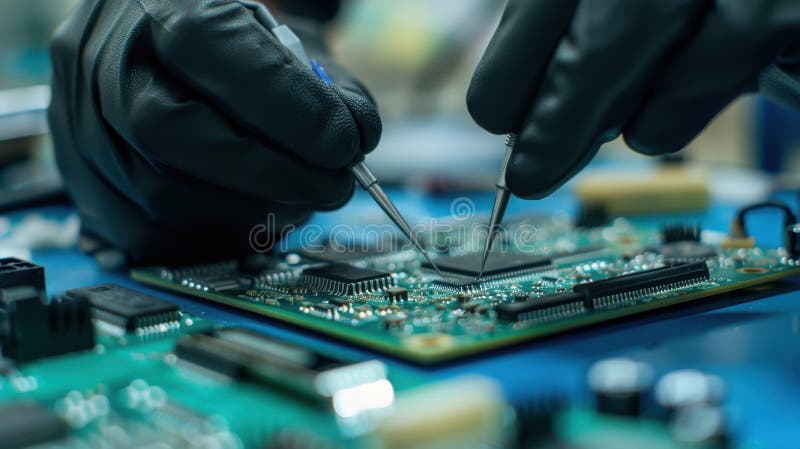 The Hands Repairing Circuit Board.AI Generated Image Stock Image ...