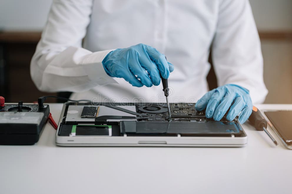 Hands Repairing Electronic Devices. Electronic Technician Stock Image ...