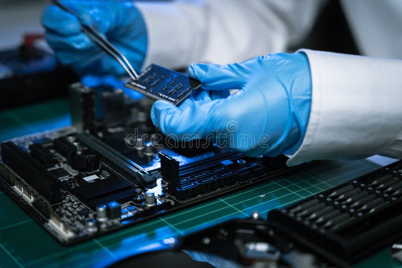 Hands Repairing Electronic Devices. Electronic Technician Stock Photo ...