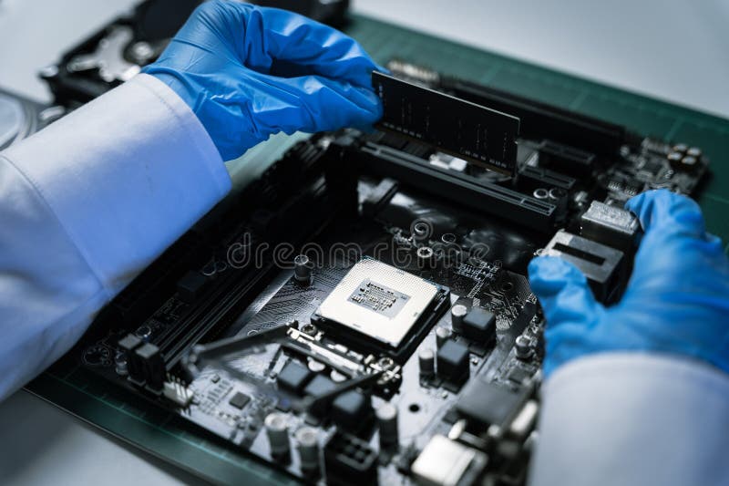 Hands Repairing Electronic Devices. Electronic Technician Stock Image ...