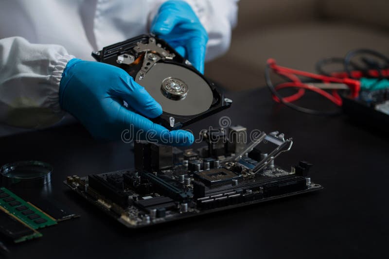 Hands Repairing Electronic Devices. Electronic Technician Stock Image ...