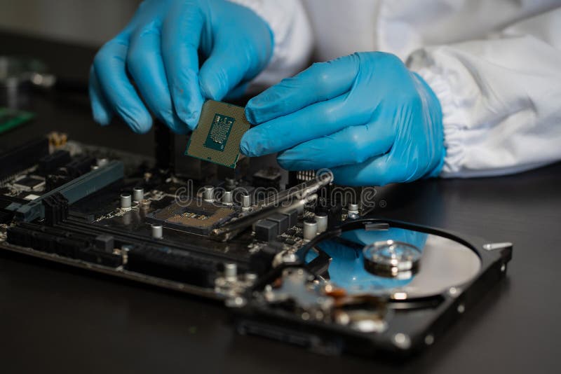 Hands Repairing Electronic Devices. Electronic Technician Stock Image ...