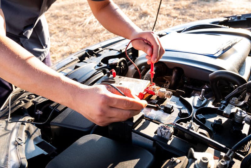 The Hands of the Repairman are Checking the Order of the Engine Using ...