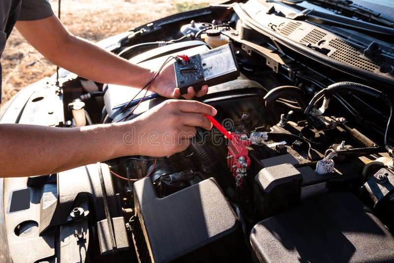 The Hands of the Repairman are Checking the Order of the Engine Using ...
