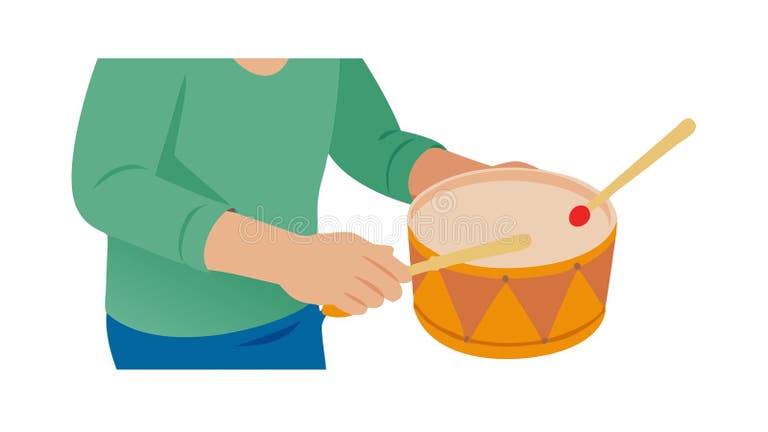 Hands Rhythmically Playing Hand Drum, Creating Lively Beats, Vector ...