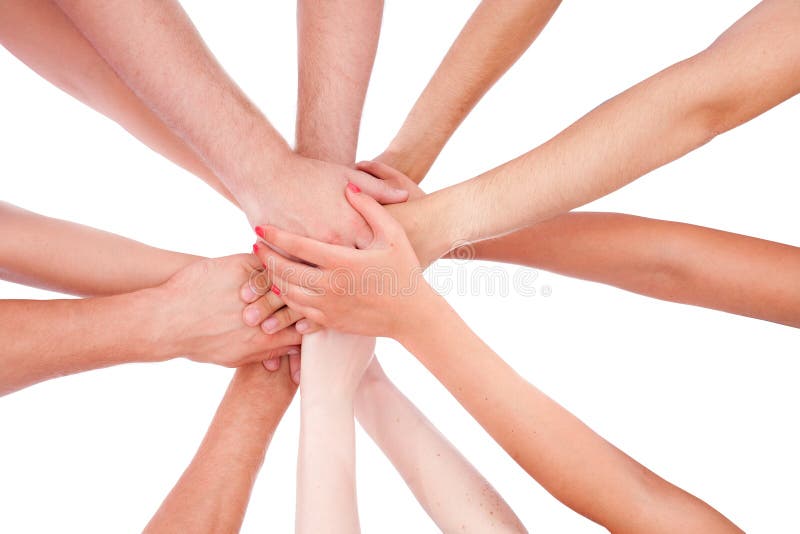 Multiracial Hands Making a Circle Together Stock Photo - Image of care ...