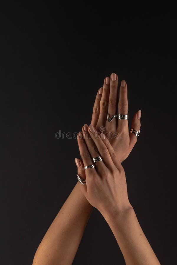 Hands with rings stock photo. Image of together, silver - 219852690