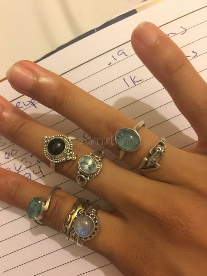 Hands of rings blue stock image. Image of rings, indian - 148160669