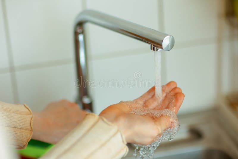 Hands Washed after Clearing Kitchen Pipe Blockage Stock Photo - Image ...